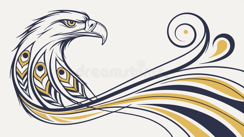 Elegant Eagle Design with Flowing Lines, Dynamic Vector Illustration ...