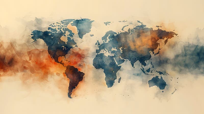 Elegant Earthly Map Background for Creative Projects Stock Illustration ...