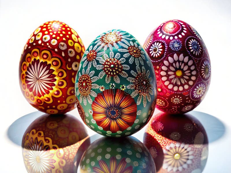 Elegant Easter Egg Silhouettes Shadow Play on a Crisp White Background ...