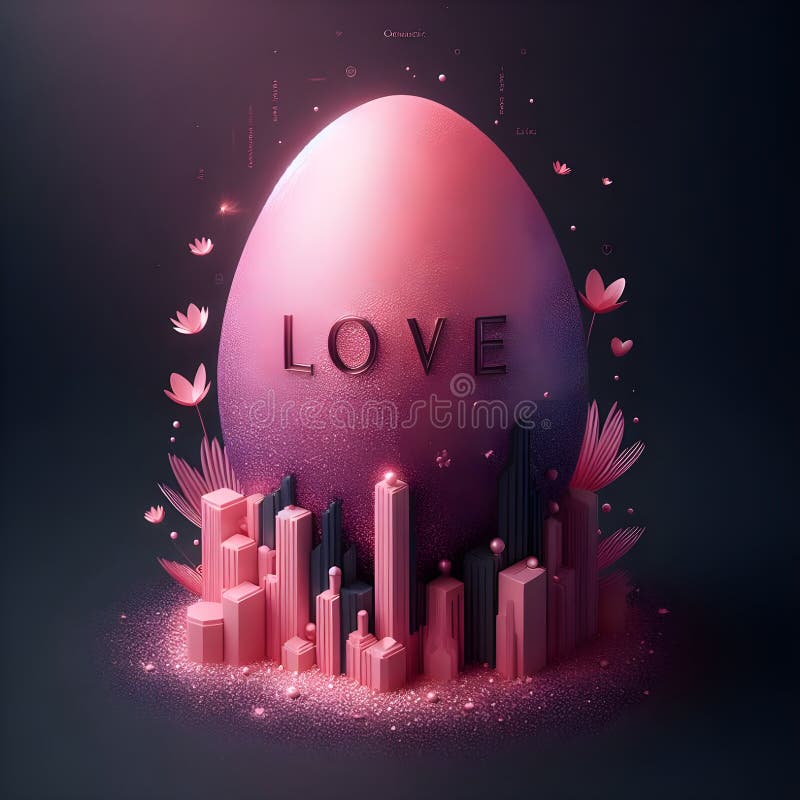 Elegant Easter Eggs Covered in Pink Pastel Decorated with Glitter and ...