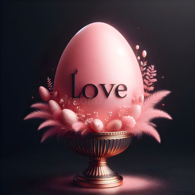 Elegant Easter Eggs Covered in Pink Pastel Decorated with Glitter and ...