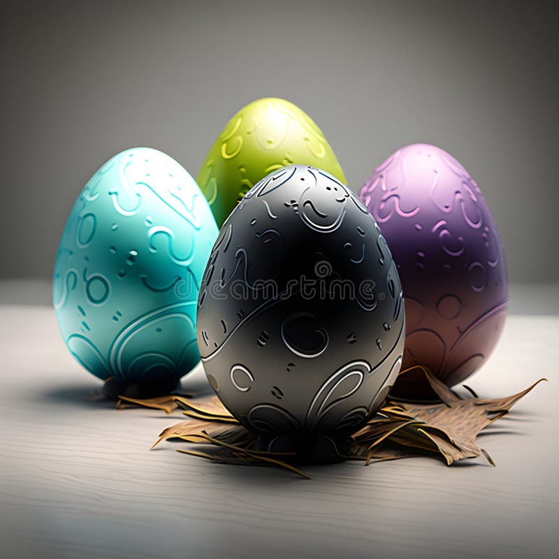 Elegant Easter Eggs of the Future in Trendy Colors. Illustration of ...