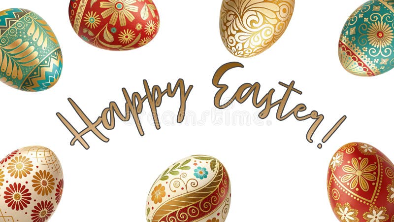 Elegant Easter Eggs with Intricate Floral Patterns and Gold Accents on ...