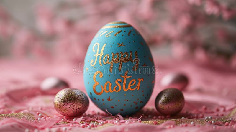 Elegant Easter: Minimalist Egg with Happy Easter Message in Luxury ...