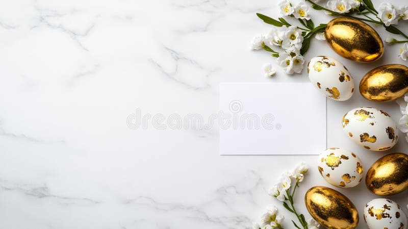 Elegant Easter Mockup with a Blank Invitation Card Stock Photo - Image ...