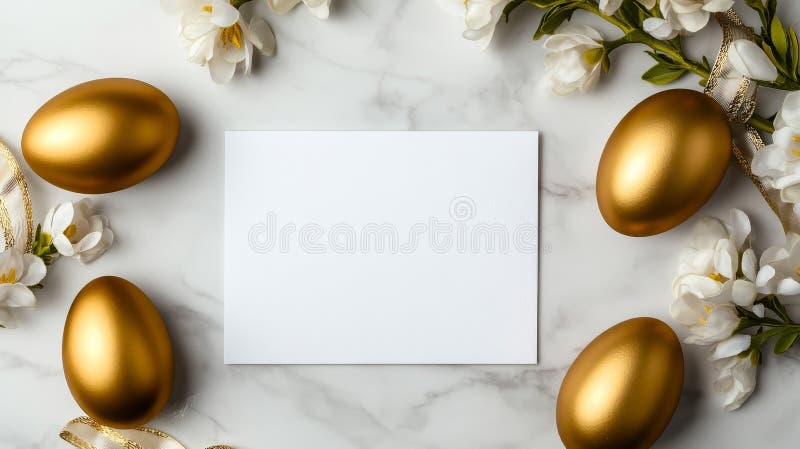 Elegant Easter Mockup with a Blank Invitation Card Stock Image - Image ...