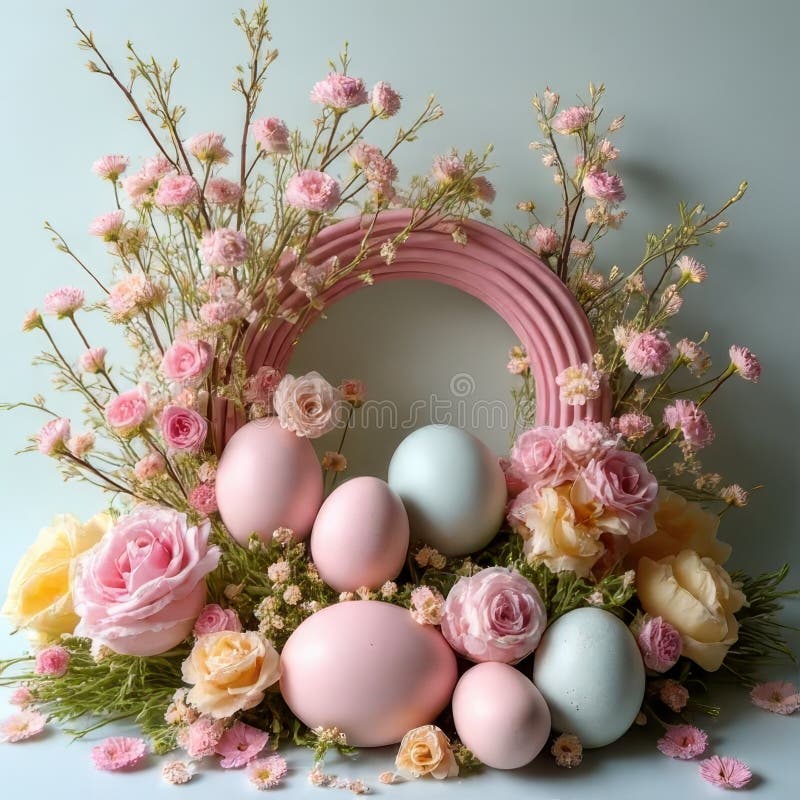 Elegant Easter Still Life Composition Stock Illustration - Illustration ...