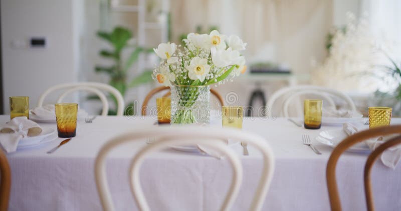 Elegant Easter Table Decoration Setup Stock Footage - Video of dinner ...