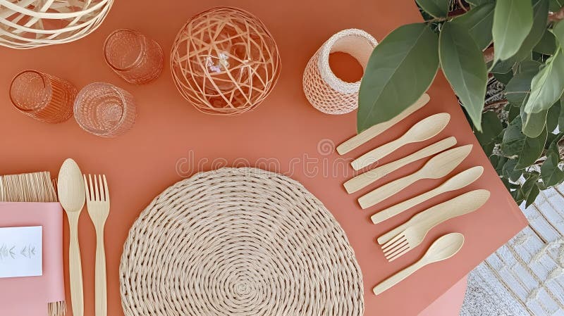 Elegant Eco-Friendly Table Setting with Natural Royalty Free Image ...