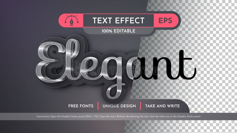 Elegant Editable Text Effect, Graphic Style Stock Vector - Illustration ...