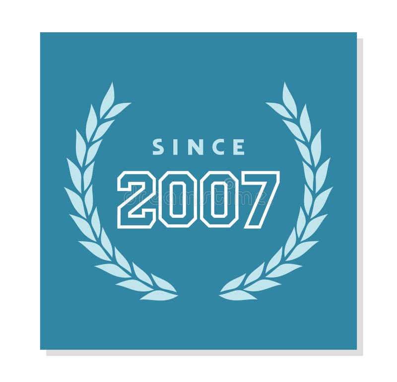 Since 2007 elegant emblem stock vector. Illustration of form - 265879872