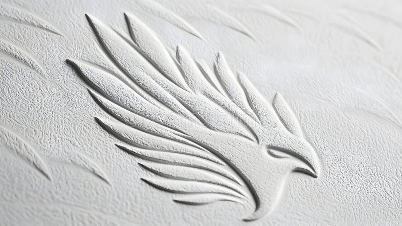 Elegant Embossed Design of a Soaring Bird Stock Illustration ...