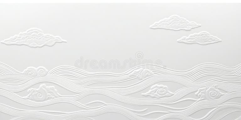 Elegant Embossed Waves and Clouds Texture on Clean White Surface for ...