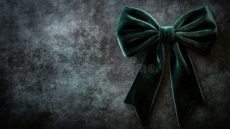 Elegant Emerald Green Bow on Textured Dark Background Stock Image ...