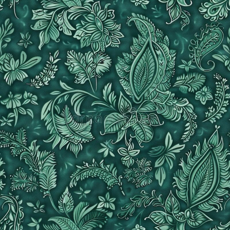 Elegant Emerald Green Floral Pattern Background Stock Image - Image of ...