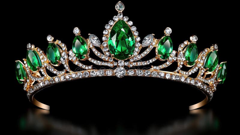 Elegant Emerald Tiara with Swarovski Elements Stock Illustration ...