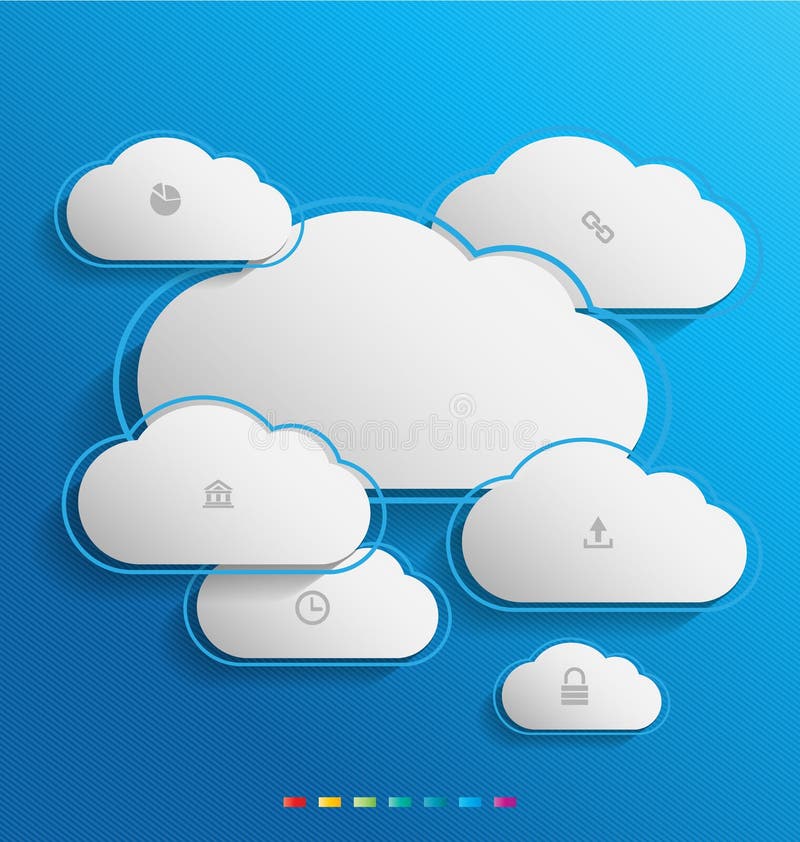 Elegant Empty Clouds on Blue Background Stock Vector - Illustration of ...