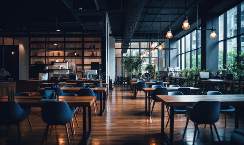 Elegant Empty Coworking Environment. Created by AI Tools Stock ...