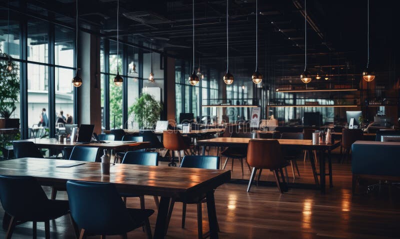 Elegant Empty Coworking Environment. Created by AI Tools Stock ...