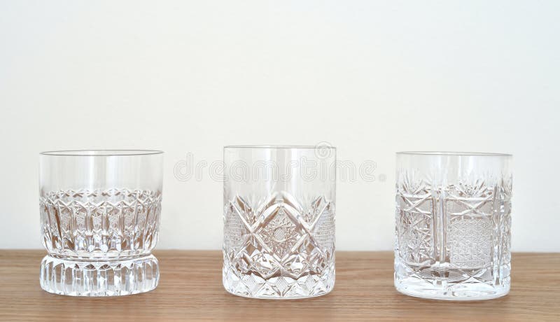 Elegant Empty Crystal Glasses on the Table Stock Image - Image of empty ...