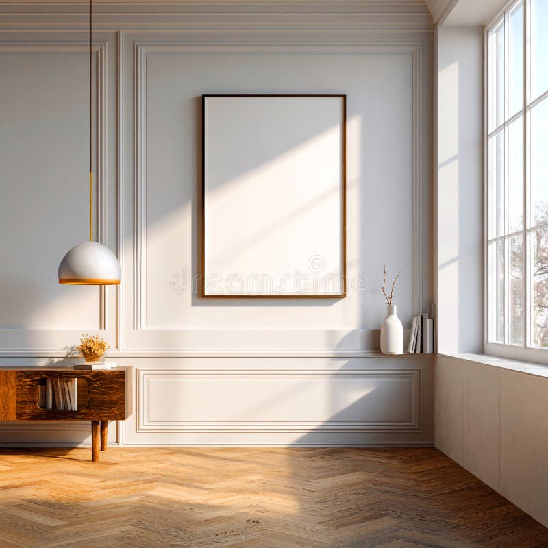 Elegant Empty Frame Mockup Modern Interior Design Inspiration Stock ...