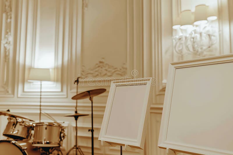 Drum Set in an Empty Studio. Generative AI Stock Illustration - Illustration of band ...