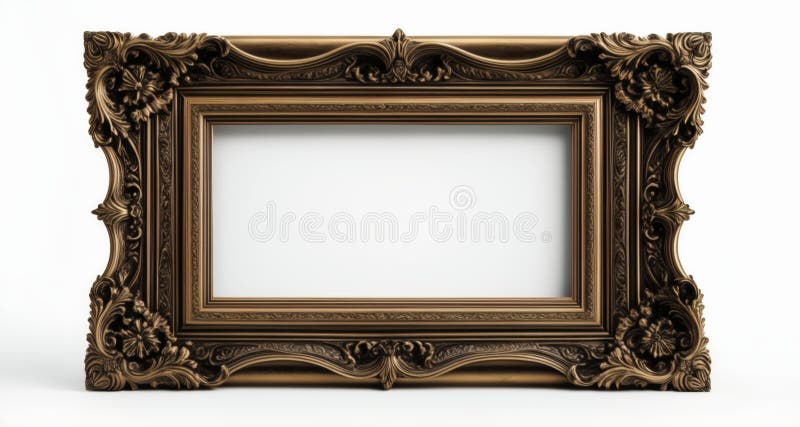 Elegant, Empty Gold Frame with Intricate Design, Perfect for a Portrait ...