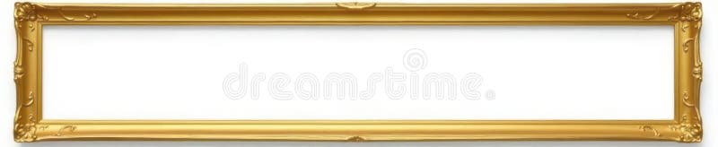 Elegant Empty Gold Picture Frame, Isolated on White , Frame Template ...