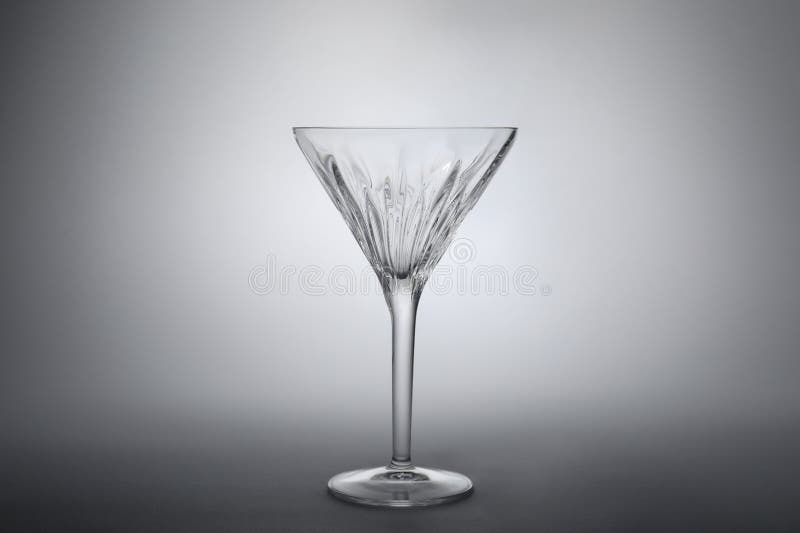 Elegant Empty Martini Glass on Grey Background Stock Image - Image of ...