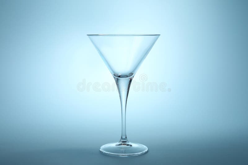 Elegant Empty Martini Glass on Light Blue Background Stock Image ...