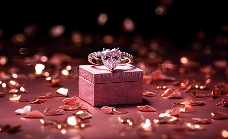 Elegant Engagement Ring in a Box. Concept Stock Illustration ...