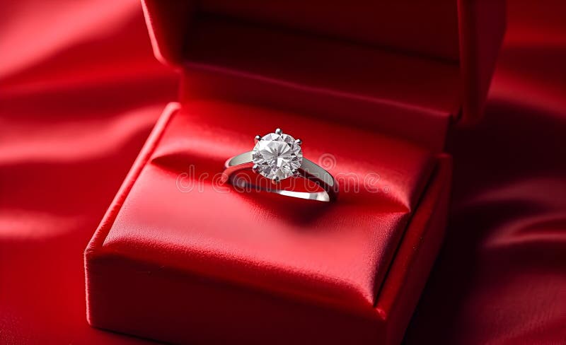 Elegant Engagement Ring in a Box. Concept Stock Illustration ...