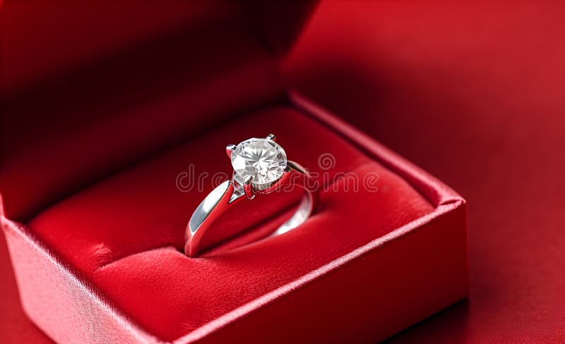 Elegant Engagement Ring in a Box. Concept Stock Illustration ...