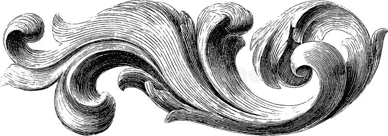 Elegant Engraved Swirling Flourish Design for Decorative Projects Stock ...
