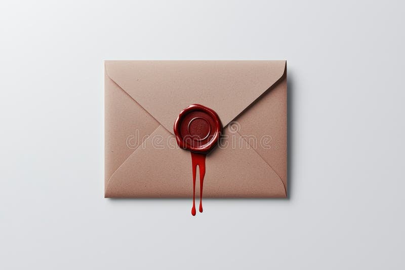Elegant Envelope with a Red Wax Seal Symbolizing Tradition Exclusivity ...