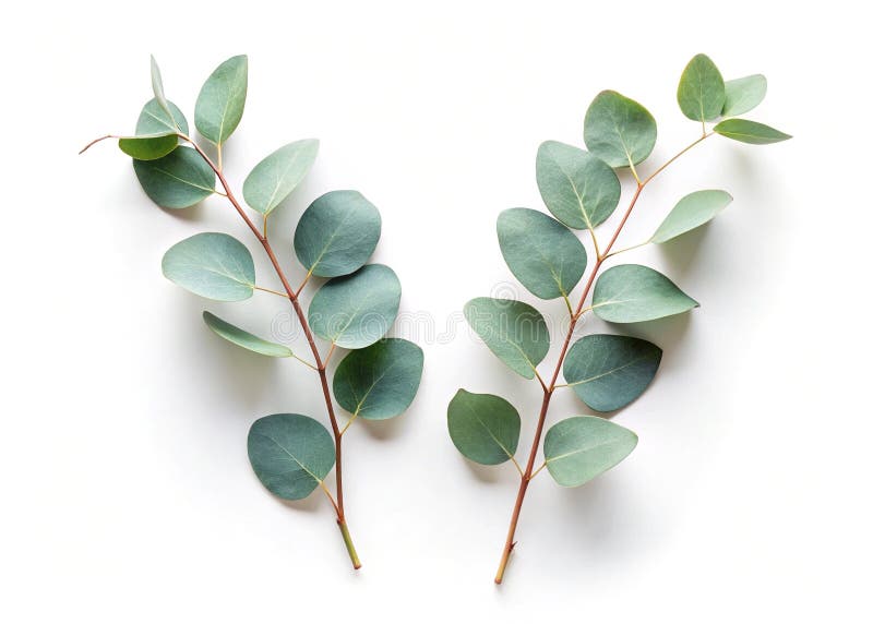 Elegant Eucalyptus Twigs Flat Lay Versatile Design Elements for Digital ...