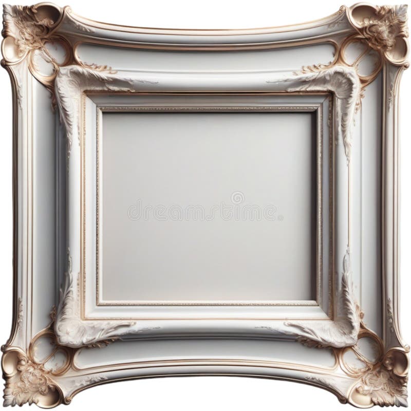 Elegant European Picture Frame Isolated on White Background Stock ...