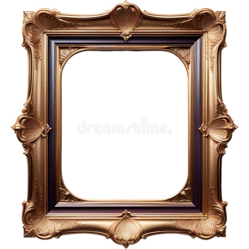 Elegant European Picture Frame Isolated on White Background Stock ...