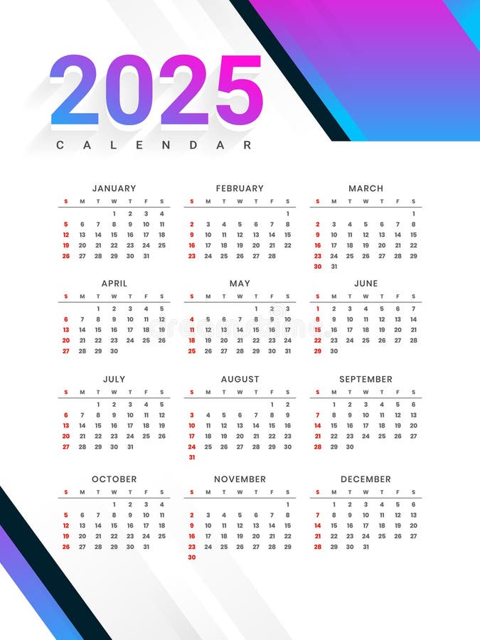 2025 Event Planner Calendar Template in Modern Style Stock Vector ...