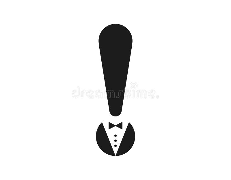 Elegant Exclamation Mark with Bow Tie Design Stock Vector ...