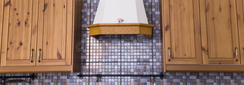 Elegant Extractor Fan in the Kitchen , Rustic Style. Country Style and ...