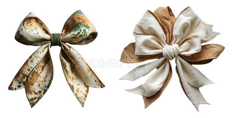 Elegant Fabric Bows with Intricate Designs Showcased Against a Light ...