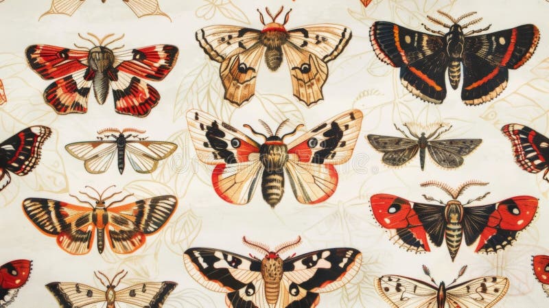 An Elegant Fabric Design Adorned with Intricate Illustrations of ...