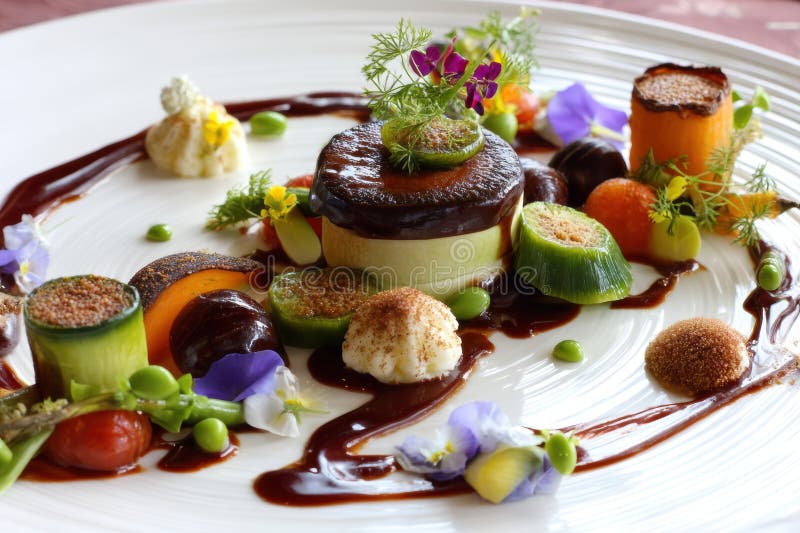 Elegant Farm Table Dish Gourmet Presentation Fine Dining Experience ...