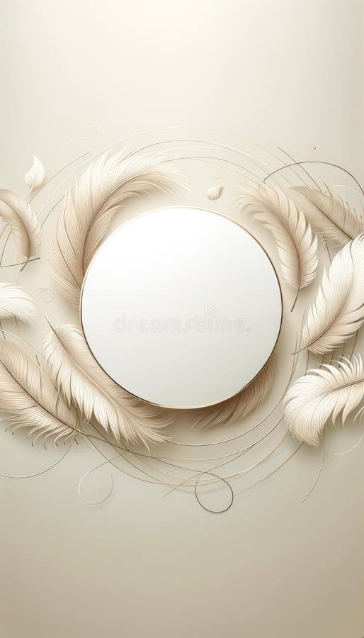 Elegant Feather Frame Design, Perfect for Invitations and Announcements ...