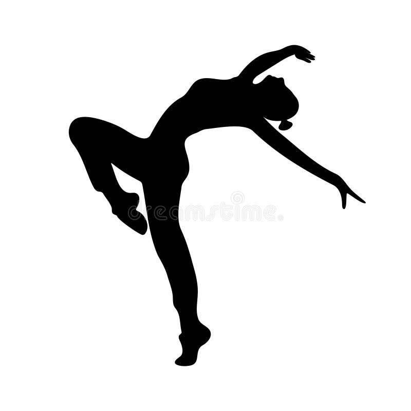 Elegant Female Dancing Silhouette Vector Illustration Stock Vector ...