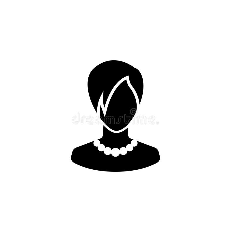 Elegant Female Profile Silhouette with Decorative Necklace Stock Vector ...