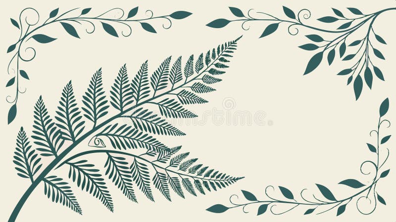 Elegant Fern Frond Border, Natural Leafy Frame Design Vector Design ...