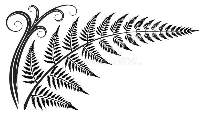 Elegant Fern Leaf Corner Design, Nature-inspired Botanical Element ...