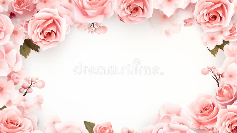 Elegant Rose Square Frame Illustration Floral Decorative Design ...